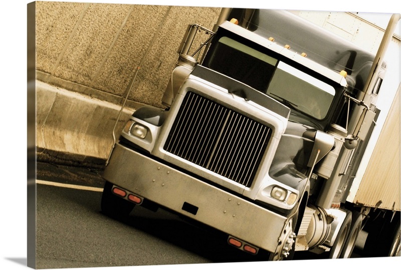 Tilted image of a semi-truck | Great Big Canvas