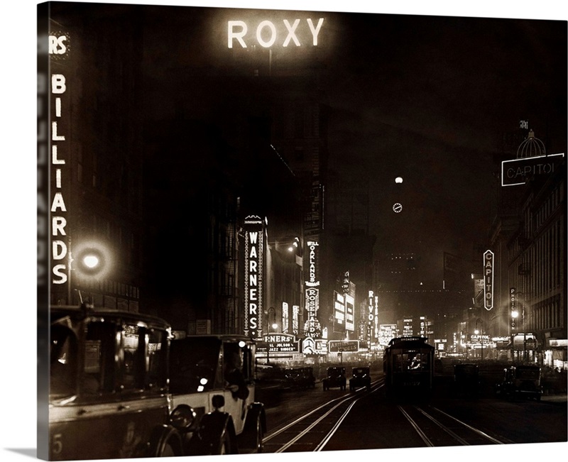 Times Square At Night, Circa The 1920's | Great Big Canvas