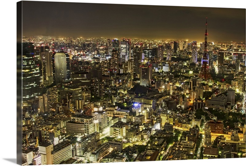 Tokyo Cityscape at night. | Great Big Canvas