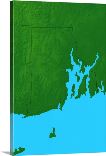 Topographic map of Rhode Island | Great Big Canvas