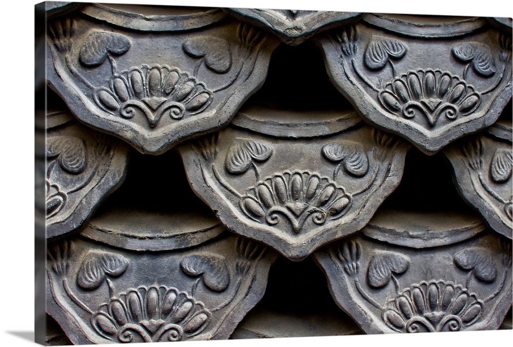 Traditional style Korean roof tiles in Insadong, Seoul, Korea. Wall Art ...