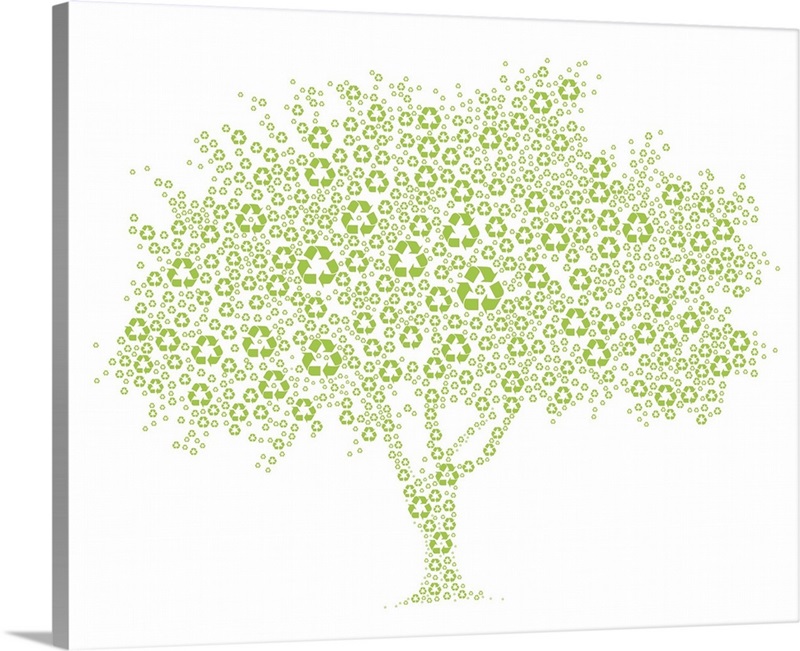 Tree composed of recycle symbols | Great Big Canvas