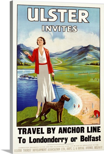 Ulster Invites Travel By Anchor Line Poster | Great Big Canvas