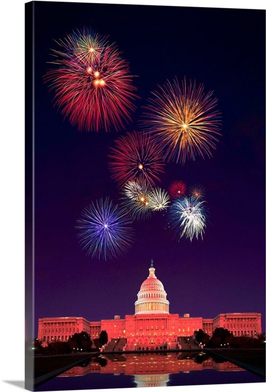 United States Capitol Building And Fireworks | Great Big Canvas