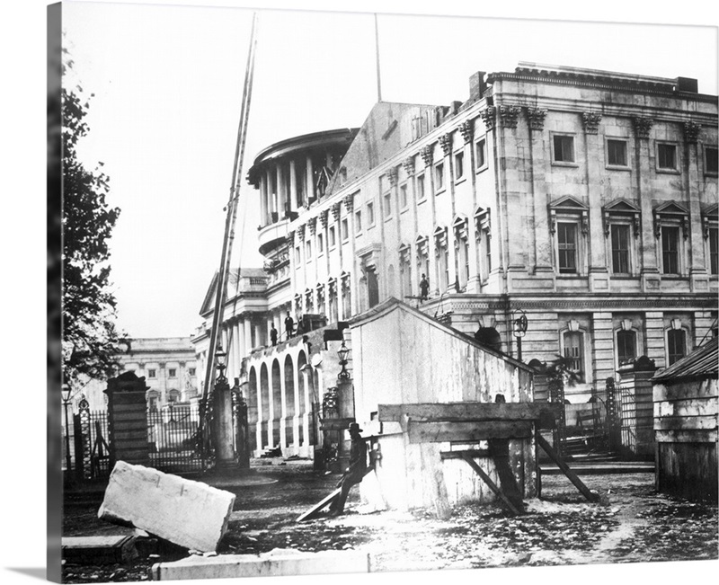 United States Capitol Building Under Construction, Washington, DC ...