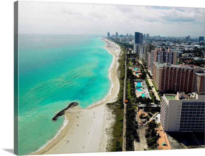 USA, Florida, aerial view of Miami Beach | Great Big Canvas