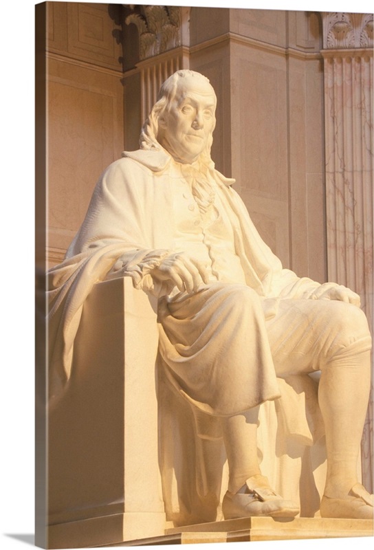 USA, Philadelphia, Benjamin Franklin statue at Franklin Institute ...