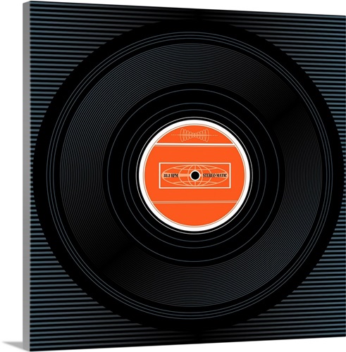 Vinyl record album with orange label | Great Big Canvas