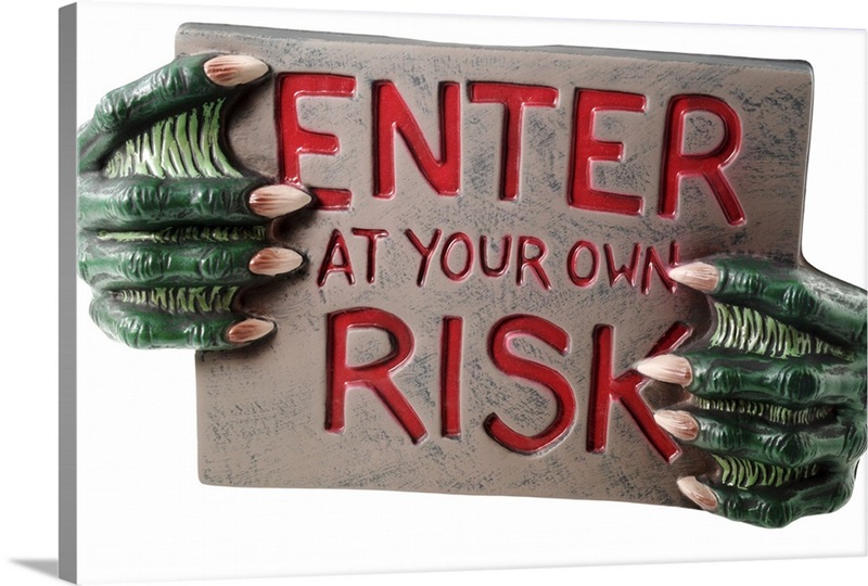 Warning sign with monster hands | Great Big Canvas