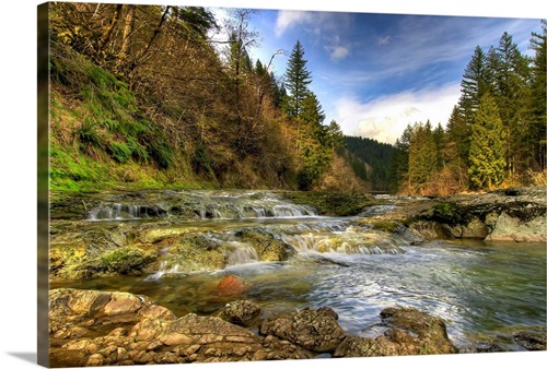 Washougal River at Dougan Falls Washington scenic landscape | Great Big ...