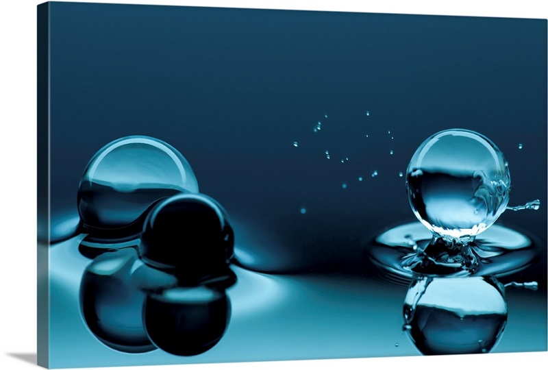 Water balls on blue background. | Great Big Canvas