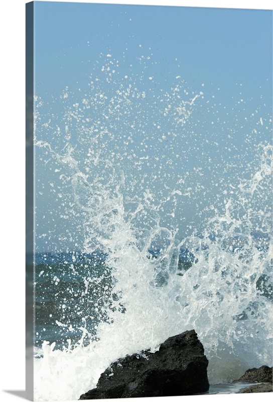 Waves breaking on rocks | Great Big Canvas