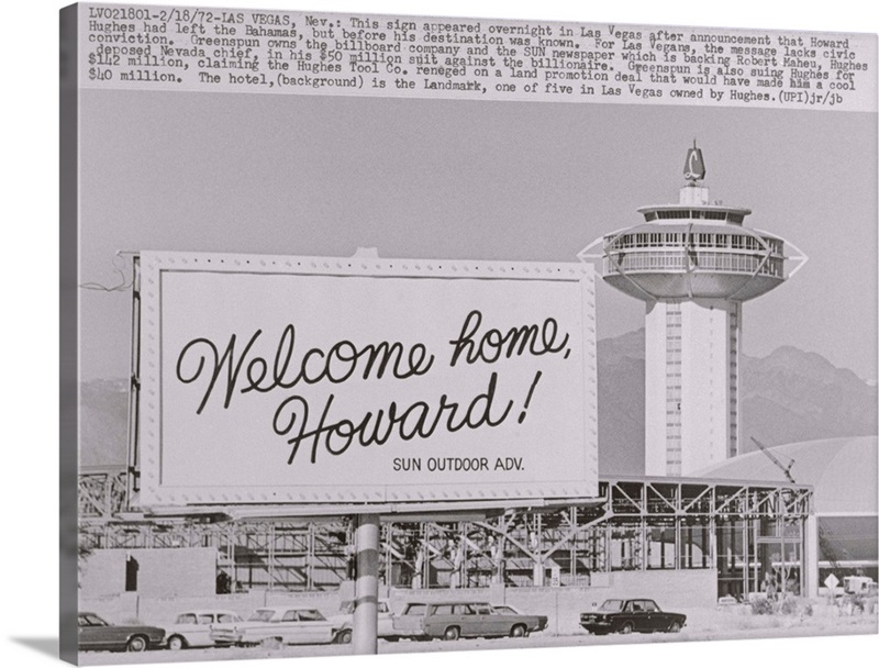 Welcome Home Sign For Howard Hughes | Great Big Canvas