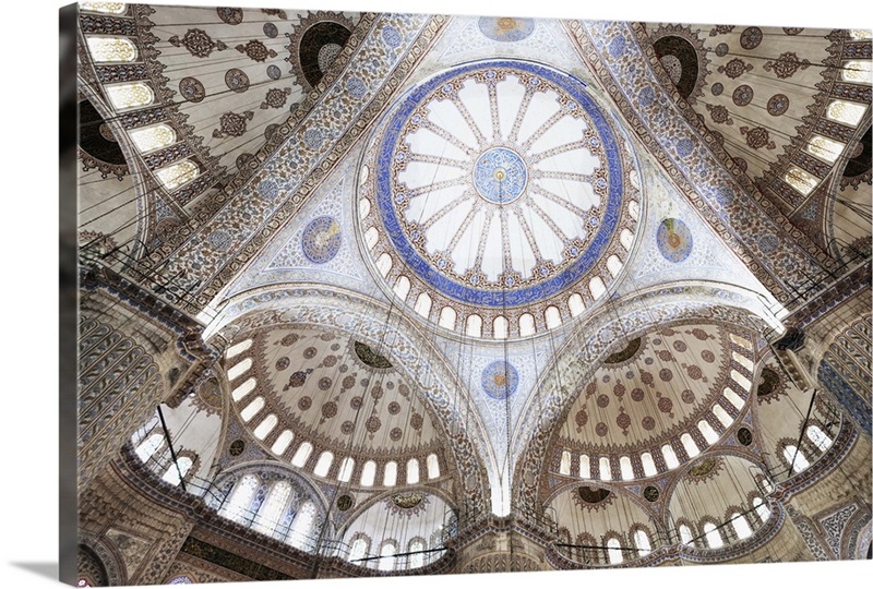 Wideangle view of Blue Mosque ceiling | Great Big Canvas