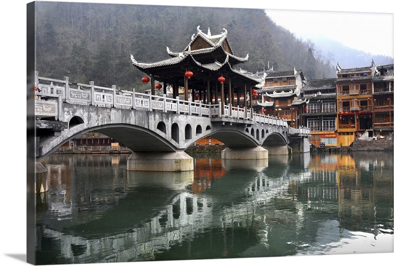 Wind bridge of Fenghuang Ancient Town, China | Great Big Canvas
