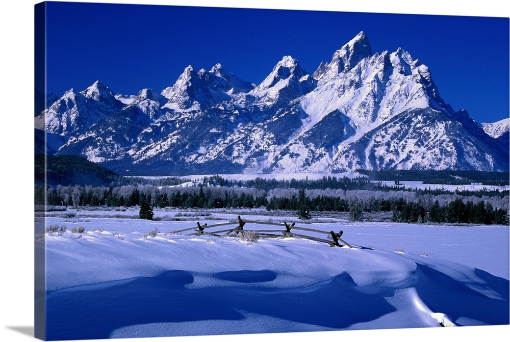 Winter snow covering the Grand Teton National Park | Great Big Canvas