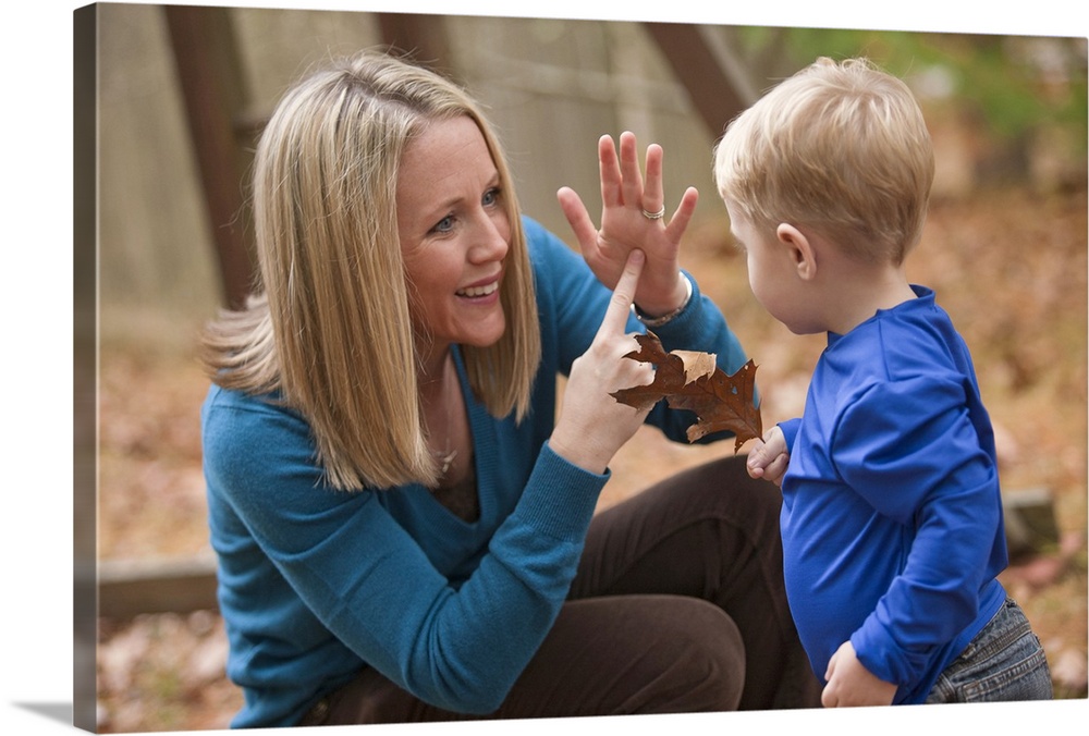 Woman signing the word 'Leaf' in American Sign Language | Great Big Canvas