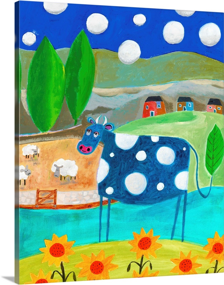 Blue Cow Wall Art, Canvas Prints, Framed Prints, Wall Peels | Great Big ...