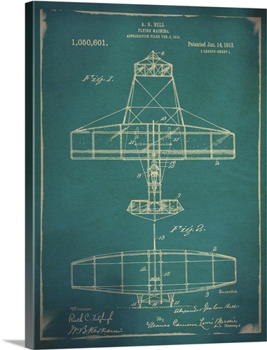 Flying Machine II Blue | Great Big Canvas