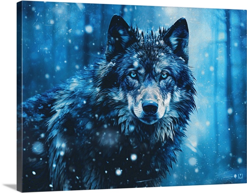 Black Wolf Winter | Great Big Canvas