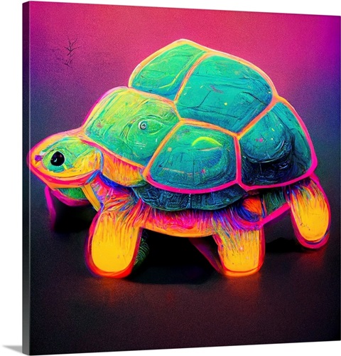 Neon Turtle | Great Big Canvas