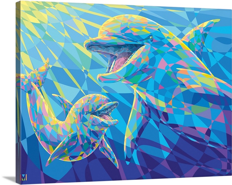 Rainbow Dolphins | Great Big Canvas