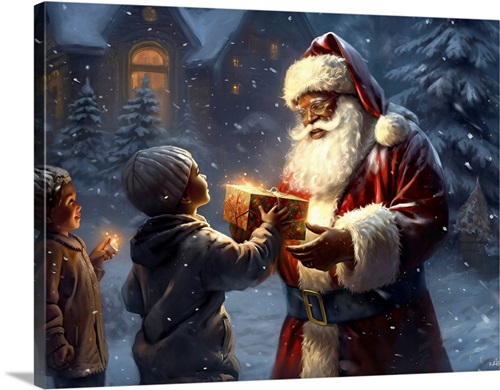 Santa Giving Gifts | Great Big Canvas