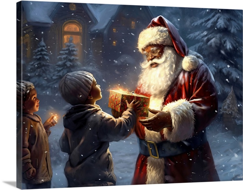 Santa Giving Gifts | Great Big Canvas