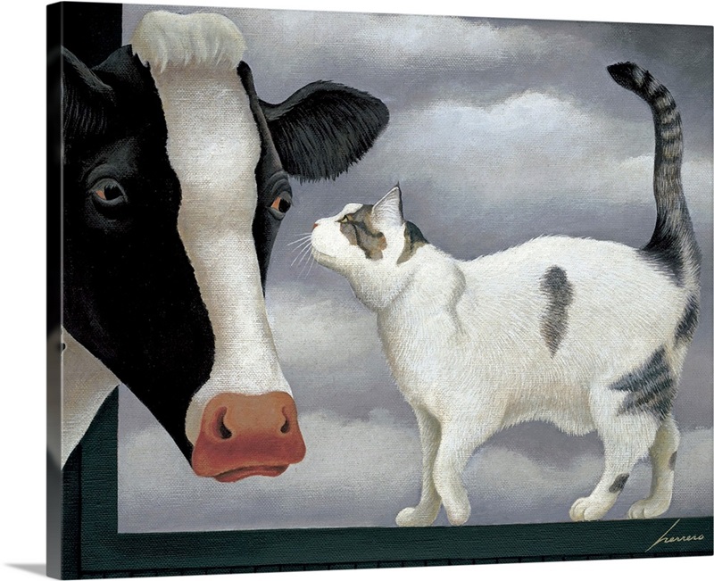 Cow and Cat | Great Big Canvas