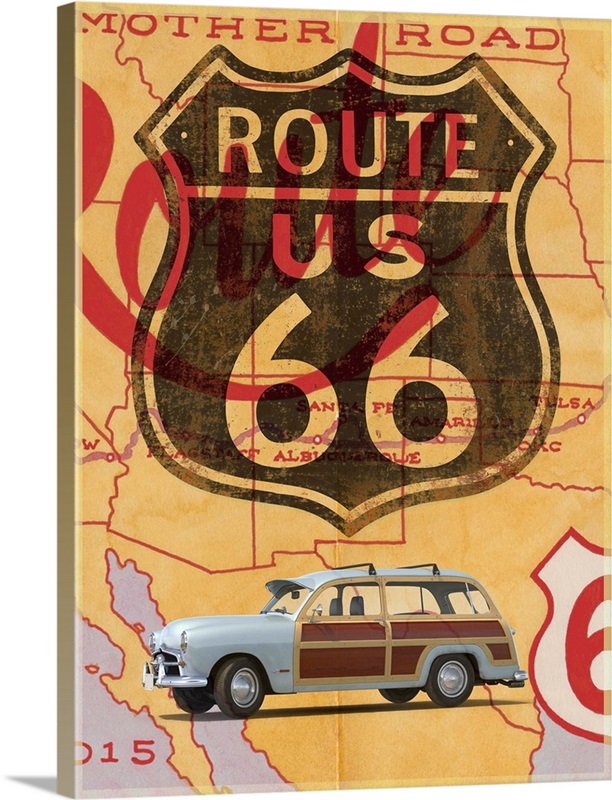 Route 66 Vintage Postcard | Great Big Canvas