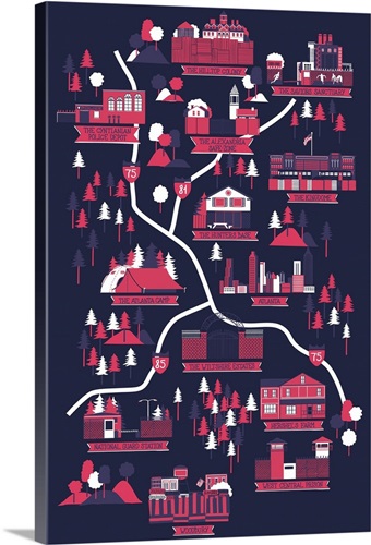 The Walking Dead Map | Great Big Canvas