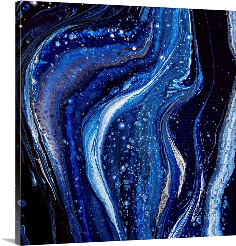 Black And Blue Abstract 50 | Great Big Canvas