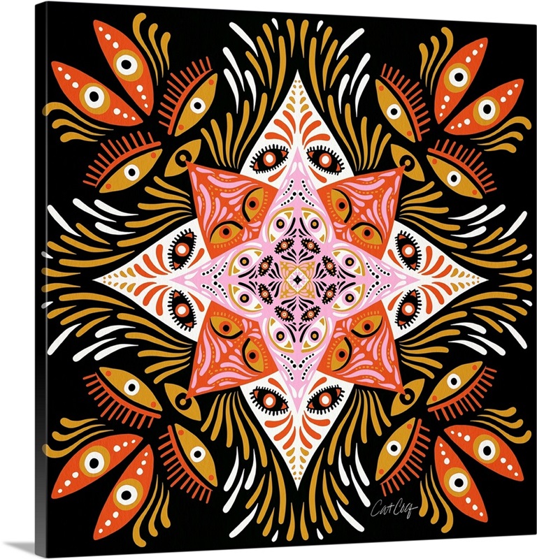 Optical Mandala - Charcoal | Great Big Canvas