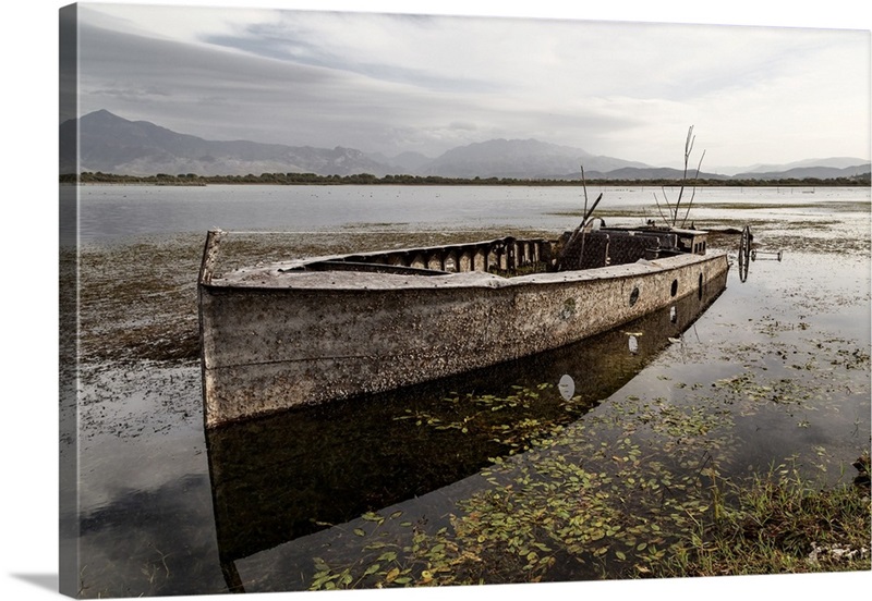 Abandoned Boat In Shkodra, Northern Albany, Albany, Eastern Europe ...