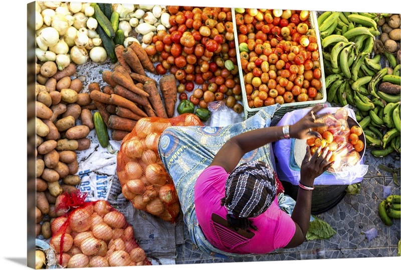 African market, Assomada, Santiago Island, Cape Verde | Great Big Canvas