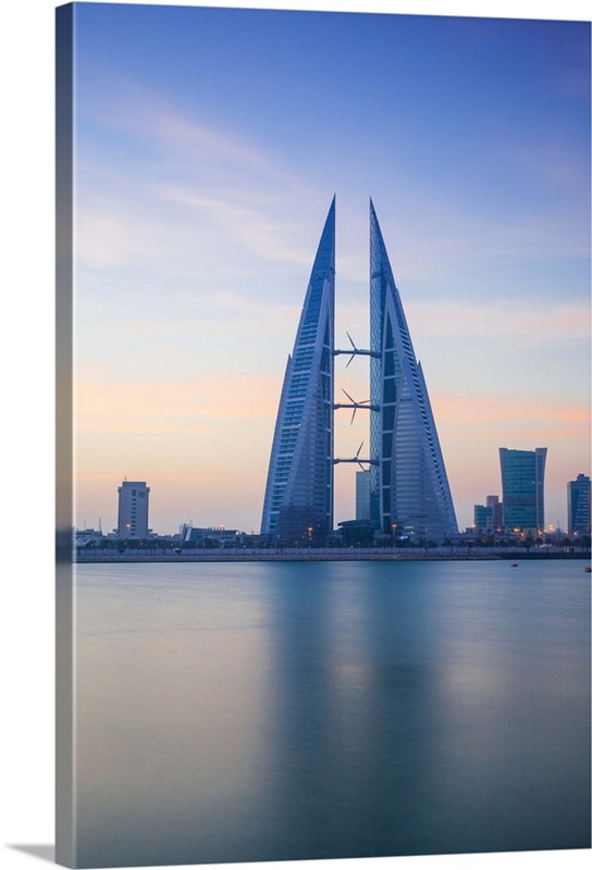 Bahrain, Manama, Bahrain Bay, View of Bahrain World Trade Center ...