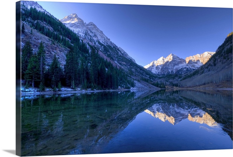 Colorado, Maroon Bells Mountain reflected in Maroon Lake | Great Big Canvas