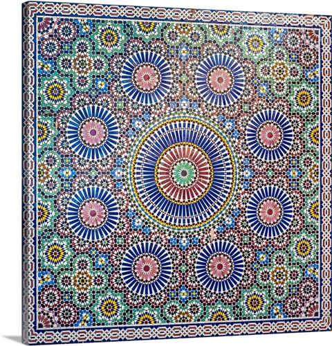 Colorful geometric tiles at the Marrakech Museum | Great Big Canvas