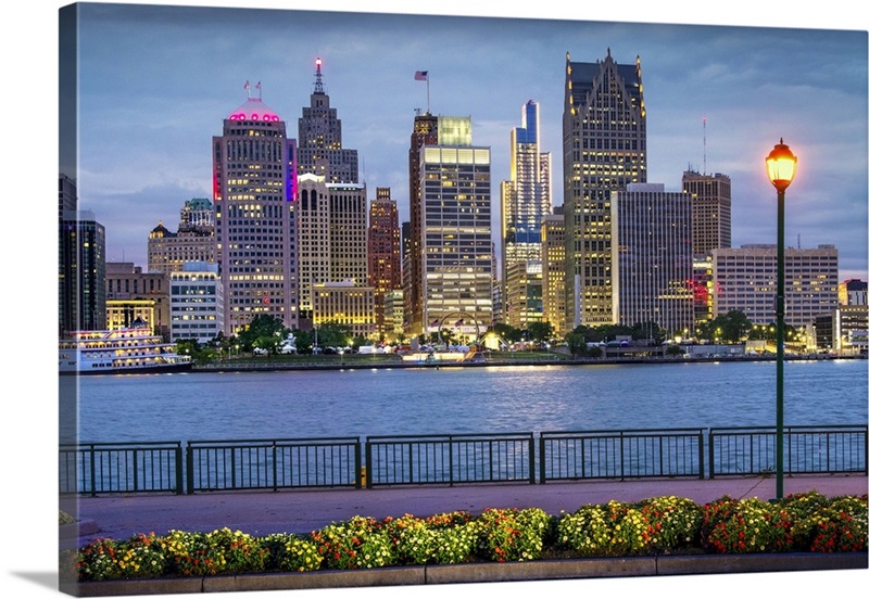 Detroit, Michigan, Canada Riverfront Trail, The Detroit River, New ...