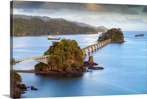 Dominican Republic, View of the famous bridge to nowhere | Great Big Canvas