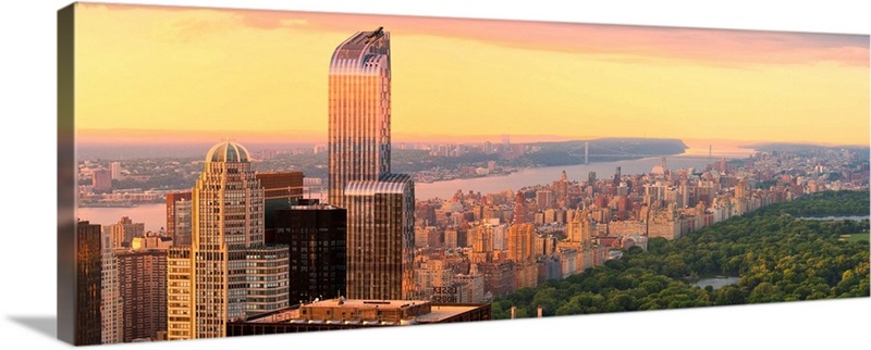 East Coast, New York, Manhattan, looking up the Hudson river past ...