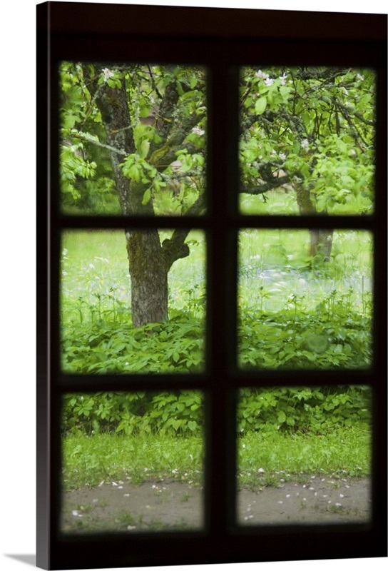 Estonia, Muhu Island, Muhu Open Air Museum, view through fishing hut ...