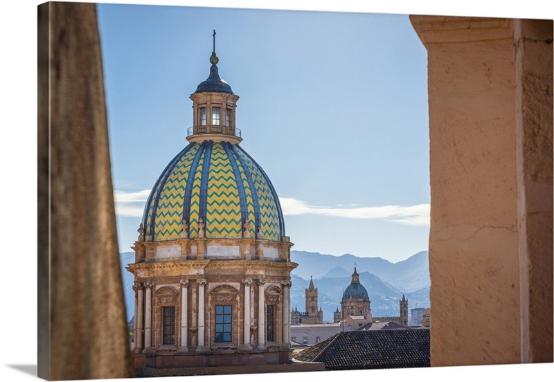 Europe, Italy, Sicily. Palermo, Santa Caterina And Cathedral | Great ...