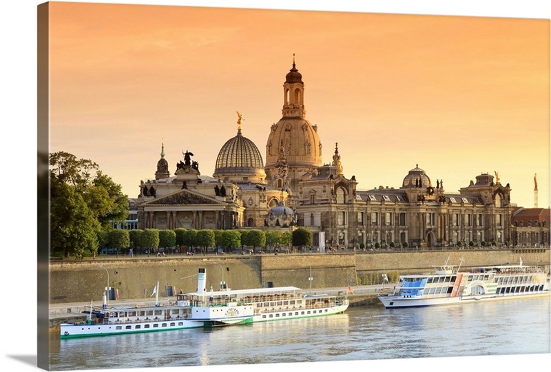 Germany, Saxony, Dresden, Elbe River and Old town skyline | Great Big ...
