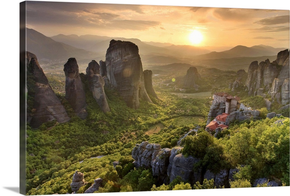 Greece, Thessaly, Meteora, Holy Monastery of Rousanou Wall Art, Canvas ...