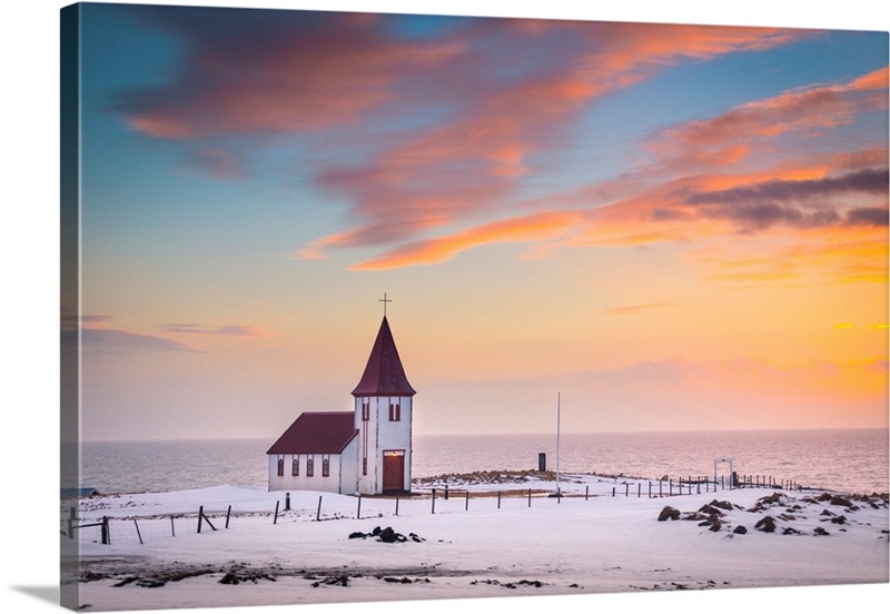 Hellnar Church, Snaefellsness Peninsula, Iceland | Great Big Canvas