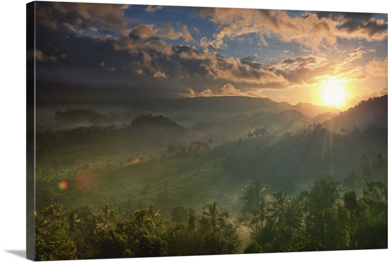 Indonesia, Bali, forest landscape on the slopes of Gunung Agung Volcano ...