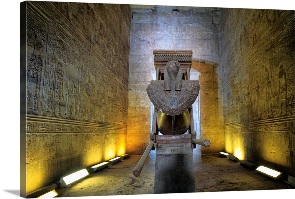 Interior of the sanctuary, Horus temple (3rd century BC), Edfu, Egypt ...