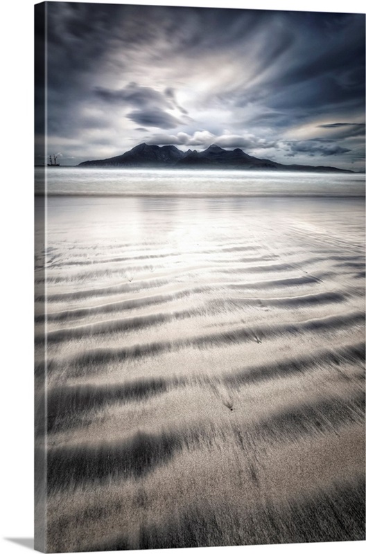 Island Of Rhum From Laig Beach, Island Of Eigg, Hebrides, Scotland ...