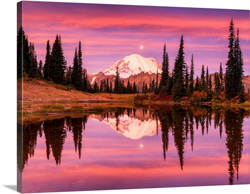 Mt Rainier Reflecting In Tipsoo Lake At Sunrise Mt Rainier National
